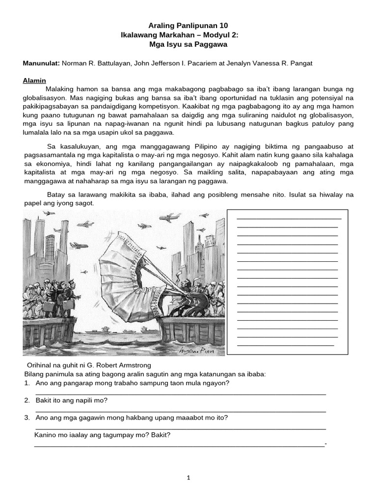 AP10 Q2 M2 Isyu Sa Paggawa | PDF
