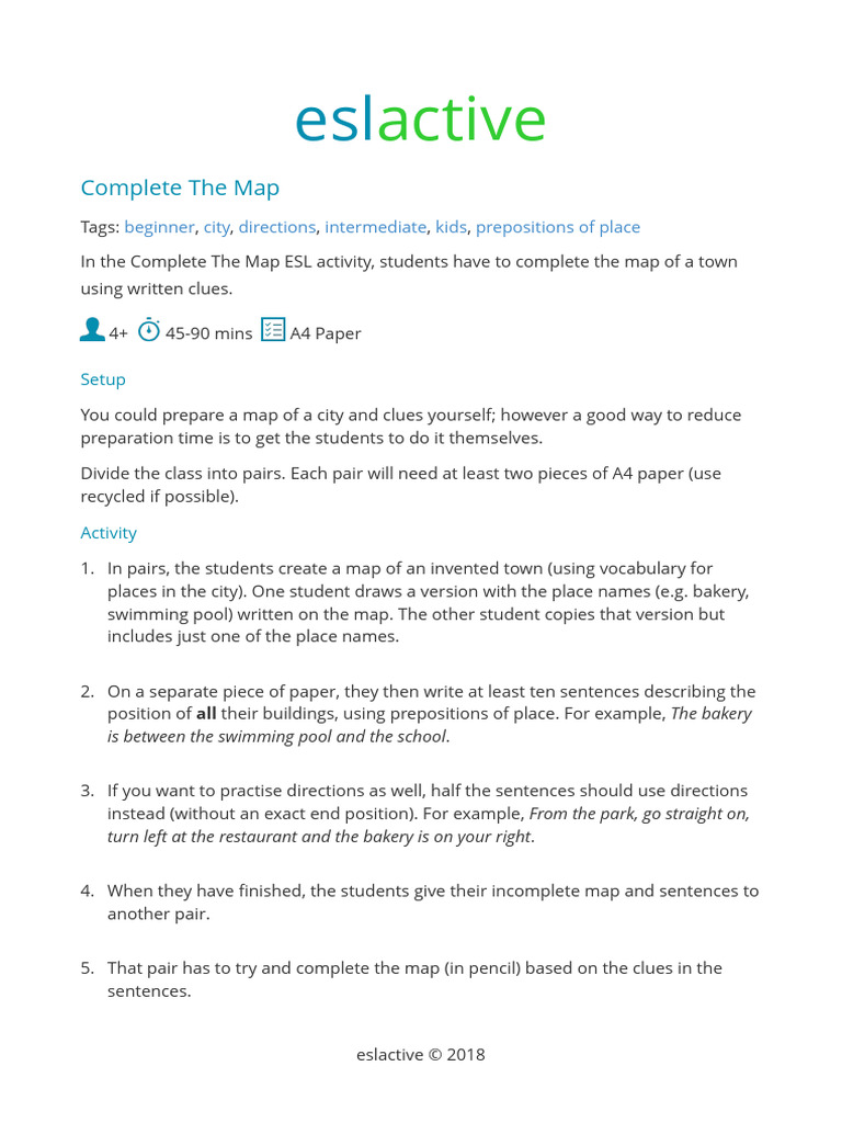 Complete the Map | PDF