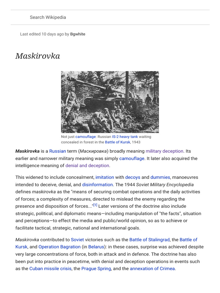 Maskirovka | PDF | Military | Military Science