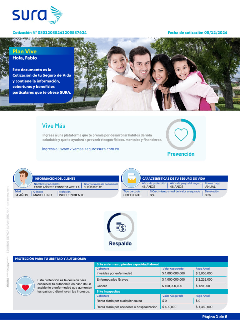 Plan Vive Full | PDF | Seguro de vida