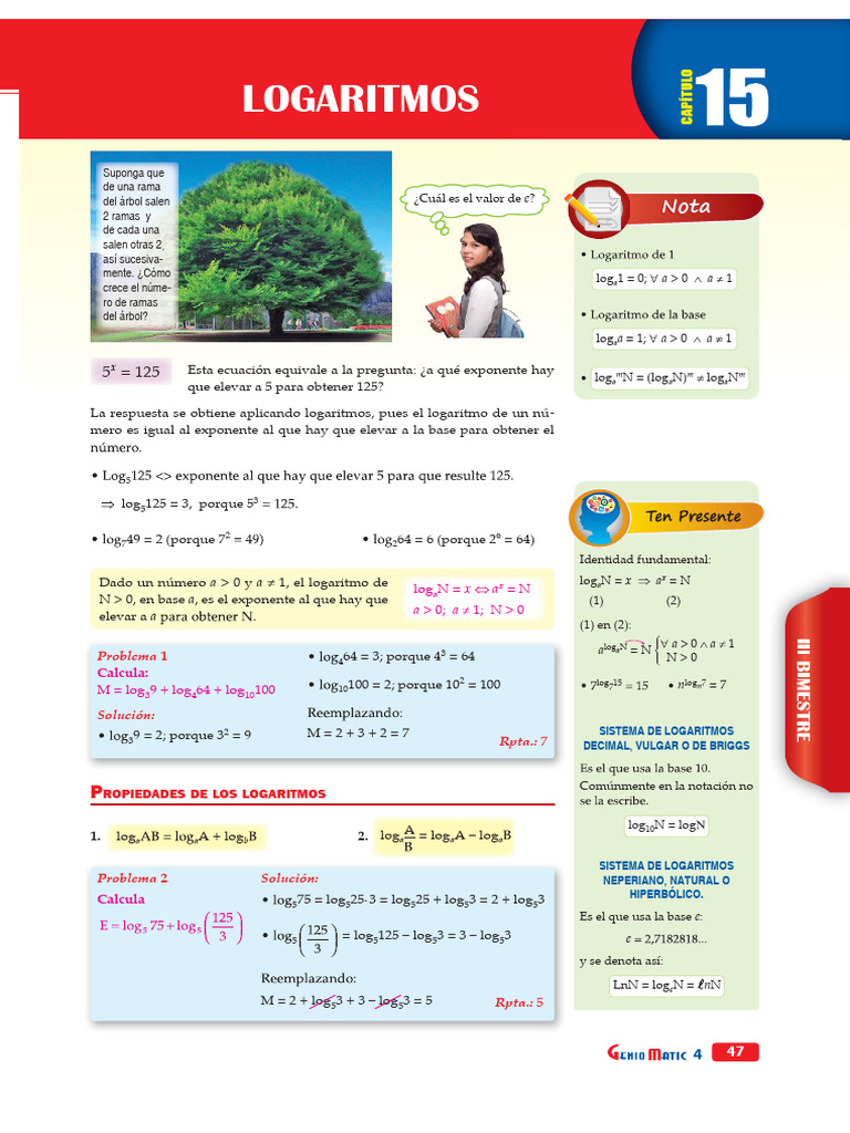 Tema 7 - Logaritmos I - II | PDF | Logaritmo | Ecuaciones