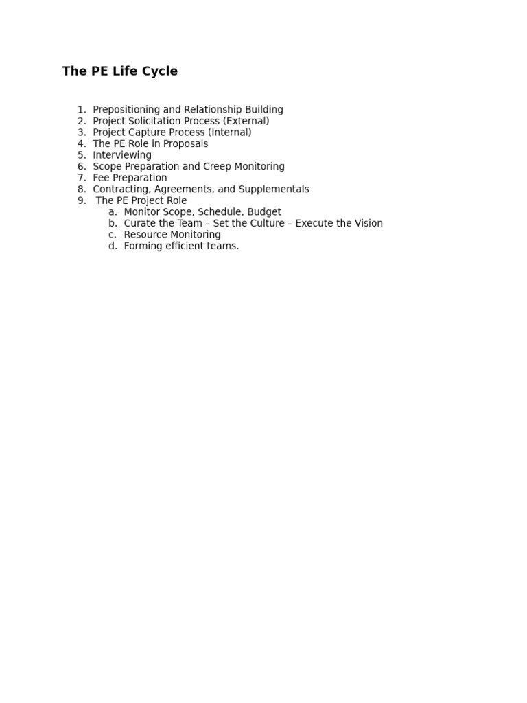 The PE Life Cycle | PDF