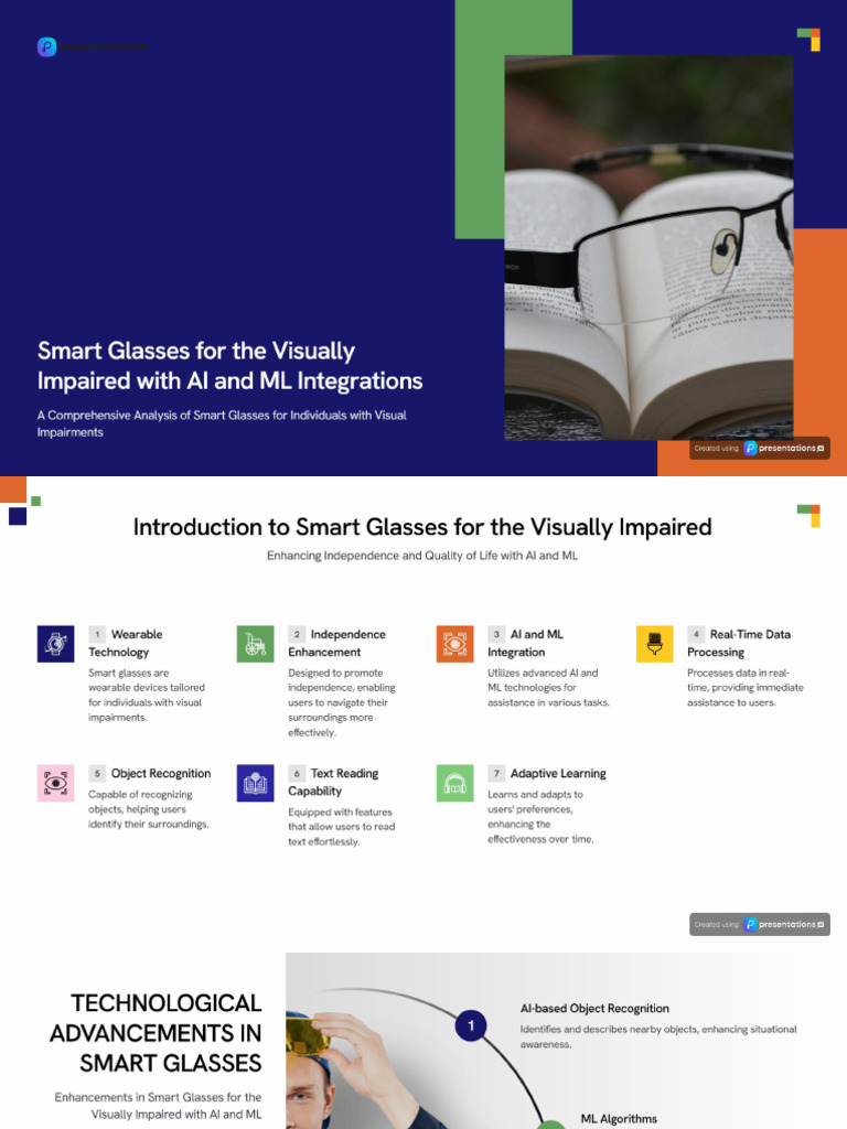 Smart Glasses For The Visually Impaired With AI and ML Integrations | PDF