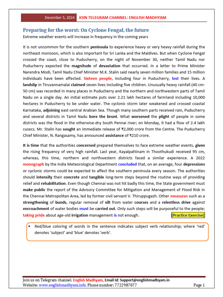 Preparing For The Worst | PDF | Subject (Grammar) | Verb