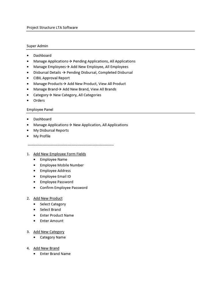 LTA Software Project Structure Overview | PDF