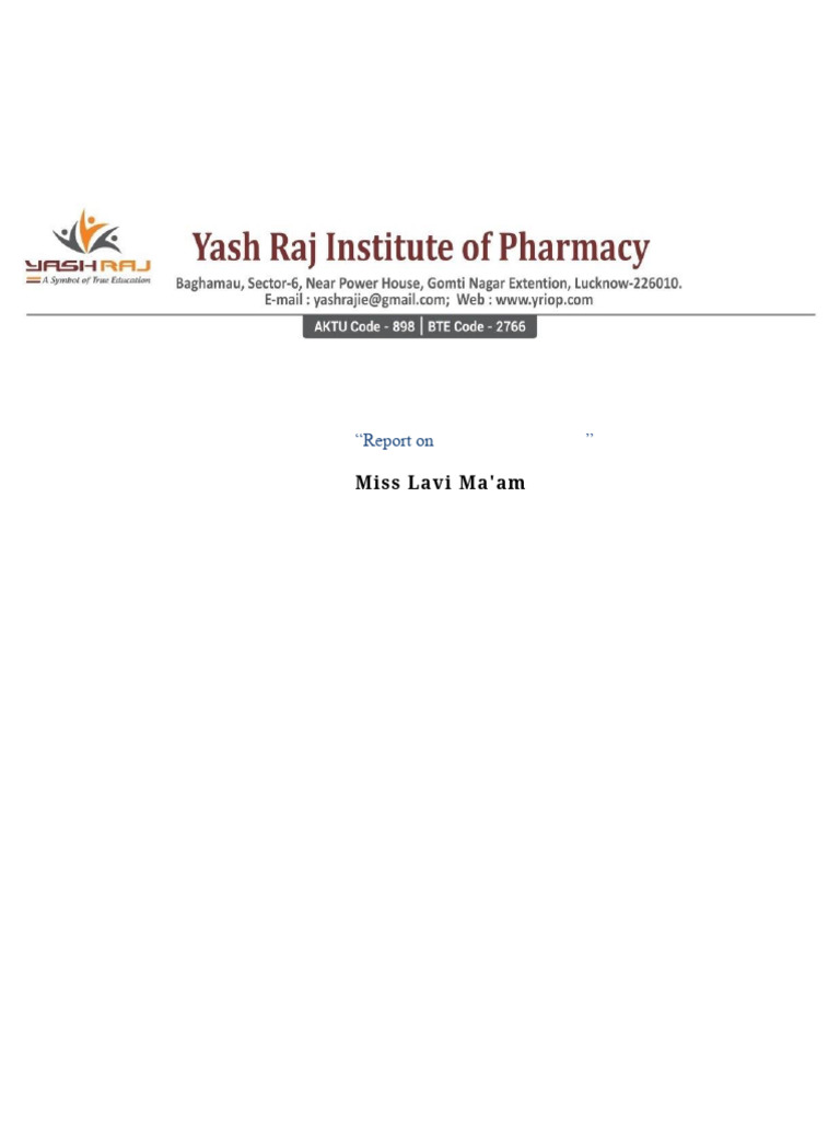 Certificate of Hospital Training - B. Pharm | PDF