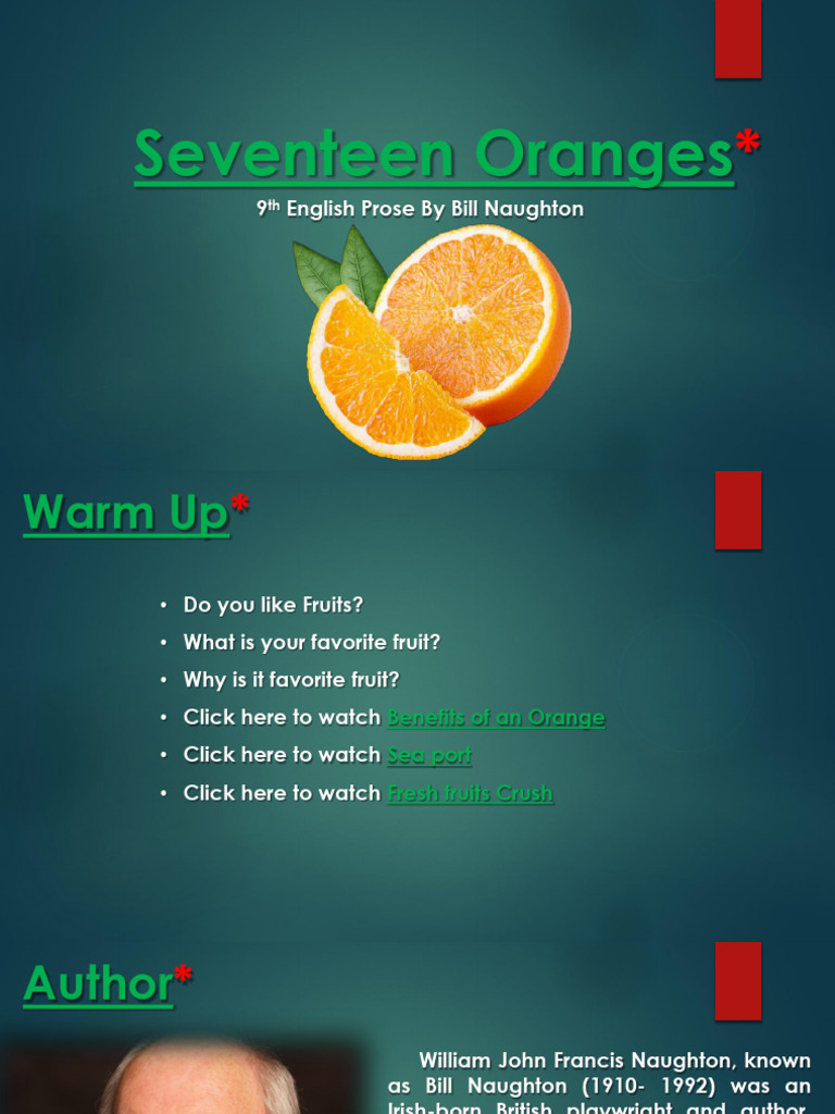 Seventeen Oranges: A Moral Tale | PDF