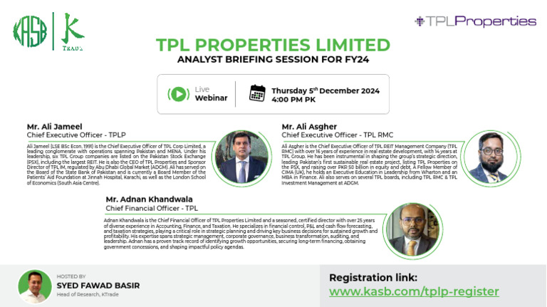 TPLP - TPL Properties Limited | PDF | Chief Financial Officer | Economies