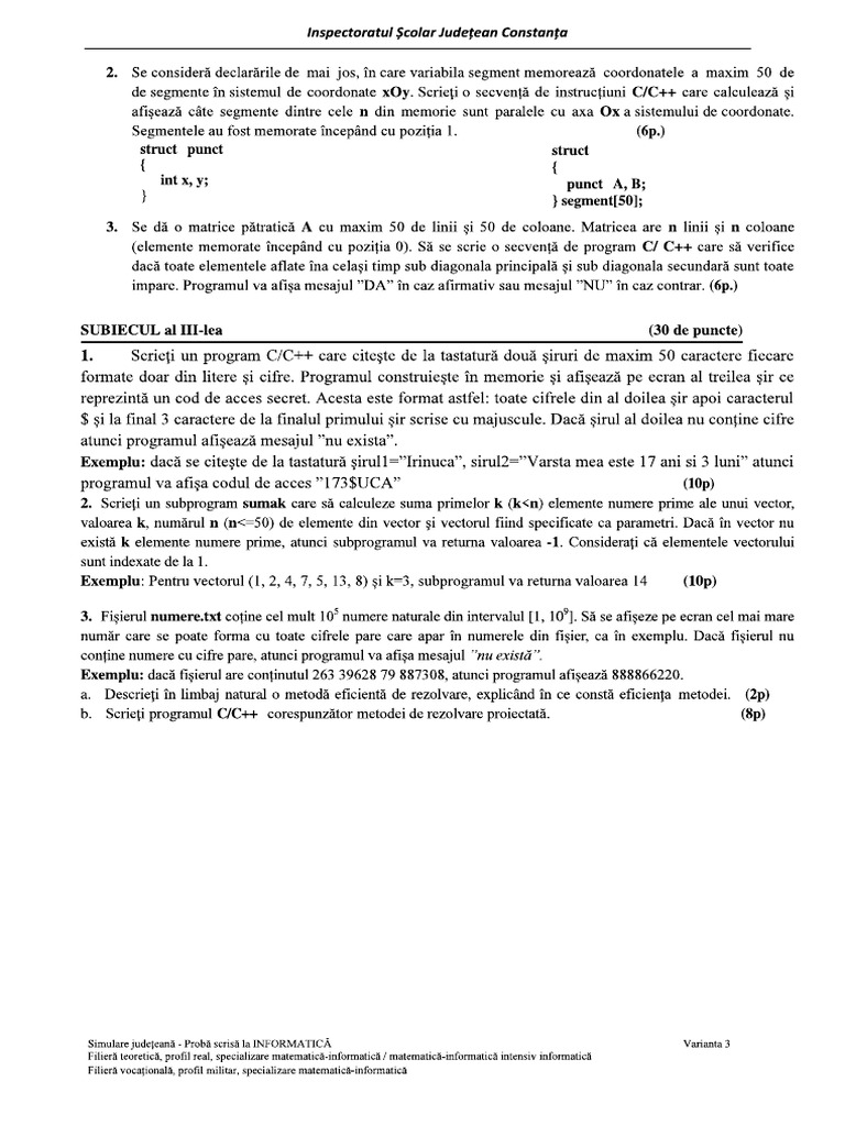 Simulare CT Ian | PDF