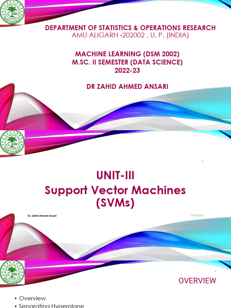 Unit-III - SVM | PDF | Support Vector Machine | Algorithms Unit-III - SVM | PDF | Support Vector Machine | Algorithms