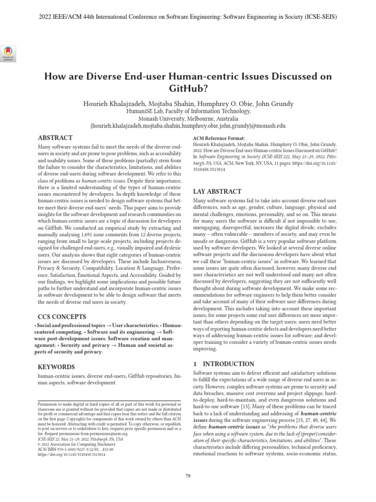 How Are Diverse End-User Human-Centric Issues Discussed On GitHub ...