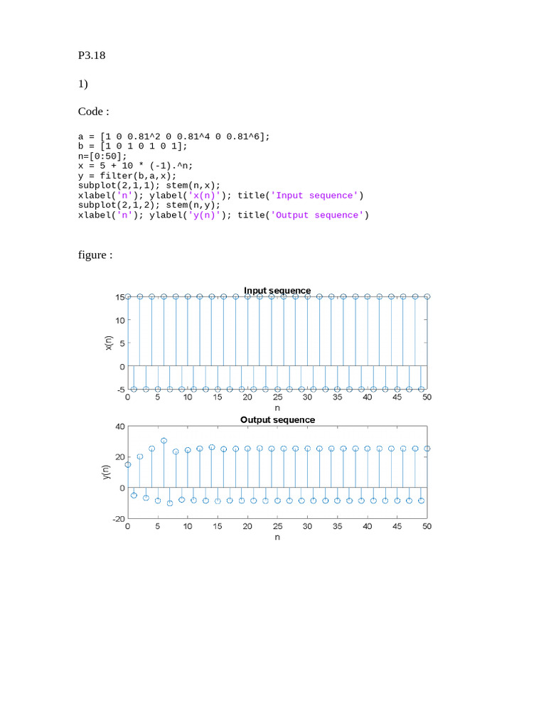 Filtered Sequence Plot in MATLAB | PDF