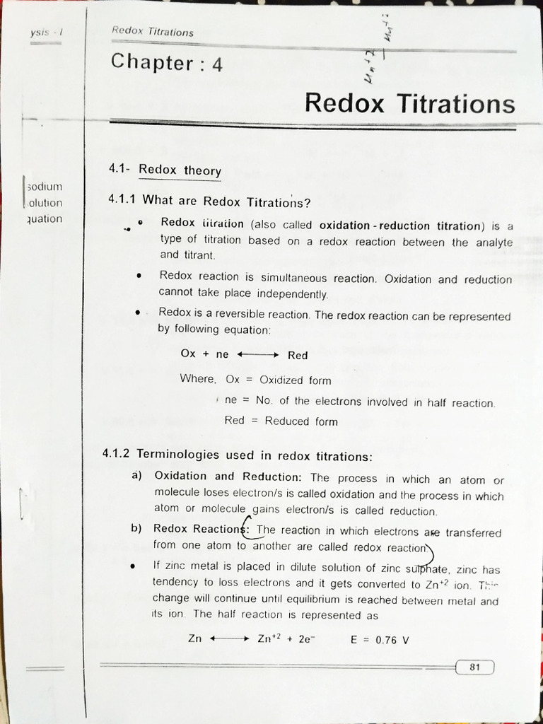 Redox Titration | PDF