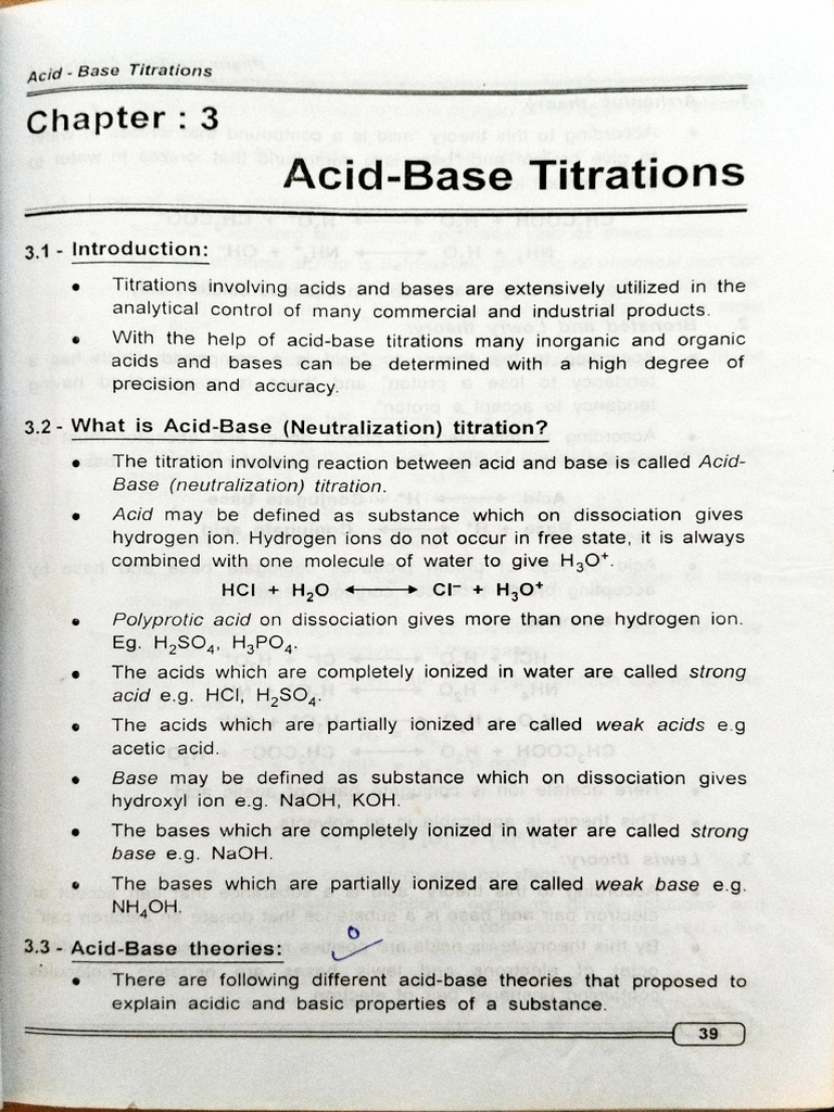 Acid Base Titration | PDF
