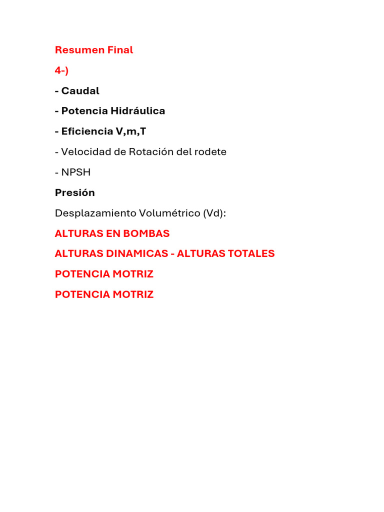 Resumen Final | PDF | Turbina | Bomba