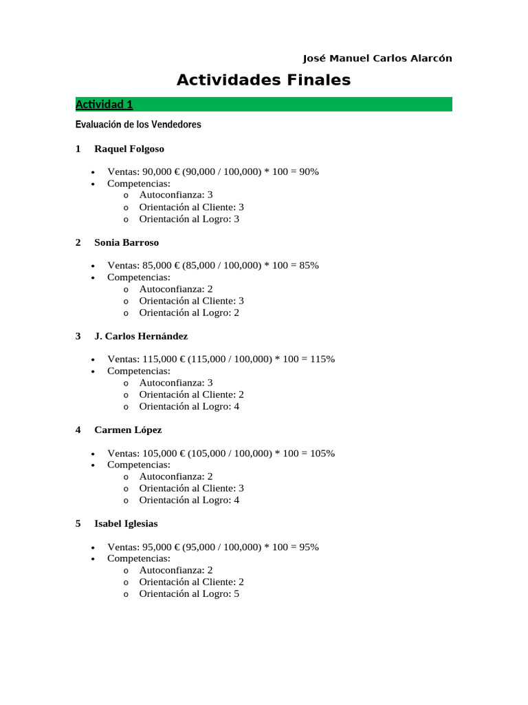 Actividades Finales | PDF