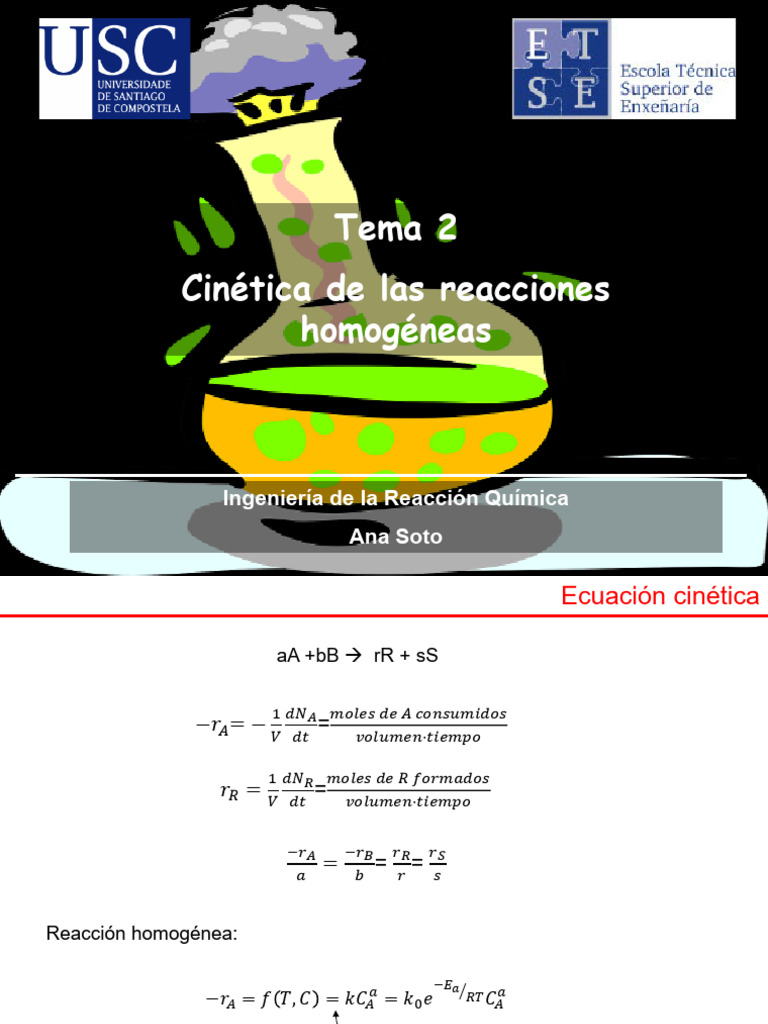 Cinética de Reacciones Homogéneas | PDF | Cinética química | Equilibrio ...