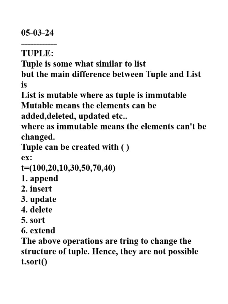 TUPLES | PDF