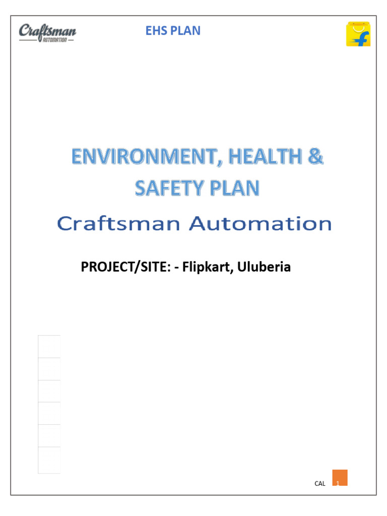 EHS Plan Craftsman | PDF | Occupational Safety And Health | Personal ...