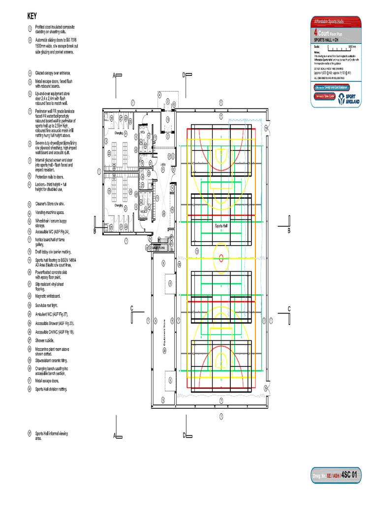 4 Court Sports Hall CH Drawing Set | PDF