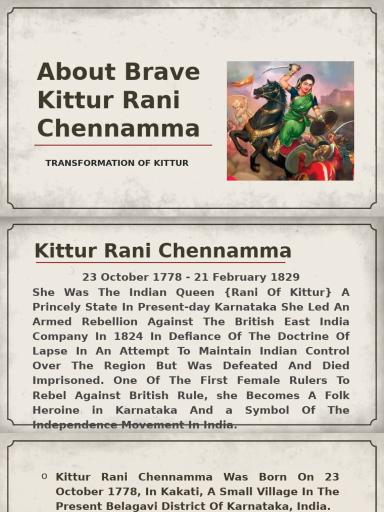 Kittur Rani Chennamma | PDF | Conflicts