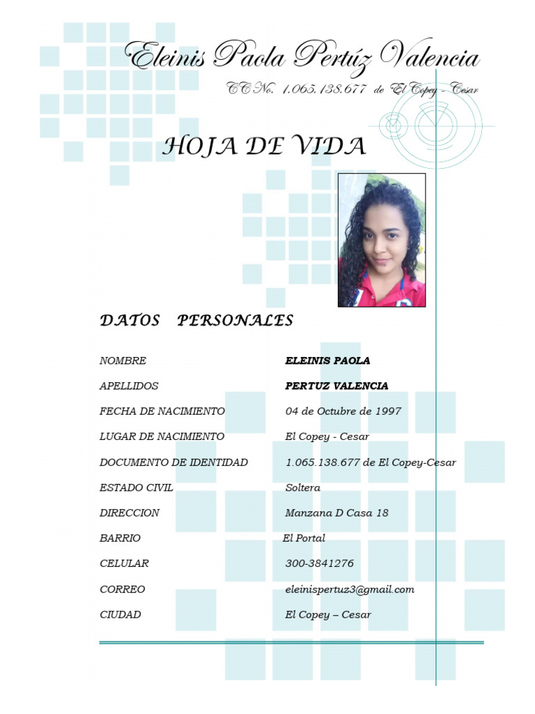 Hoja de Vida Eleinis Paola Pertuz Valencia Actualizada 2 | PDF