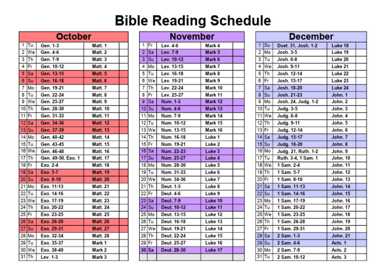 Bible reading Schedule | PDF