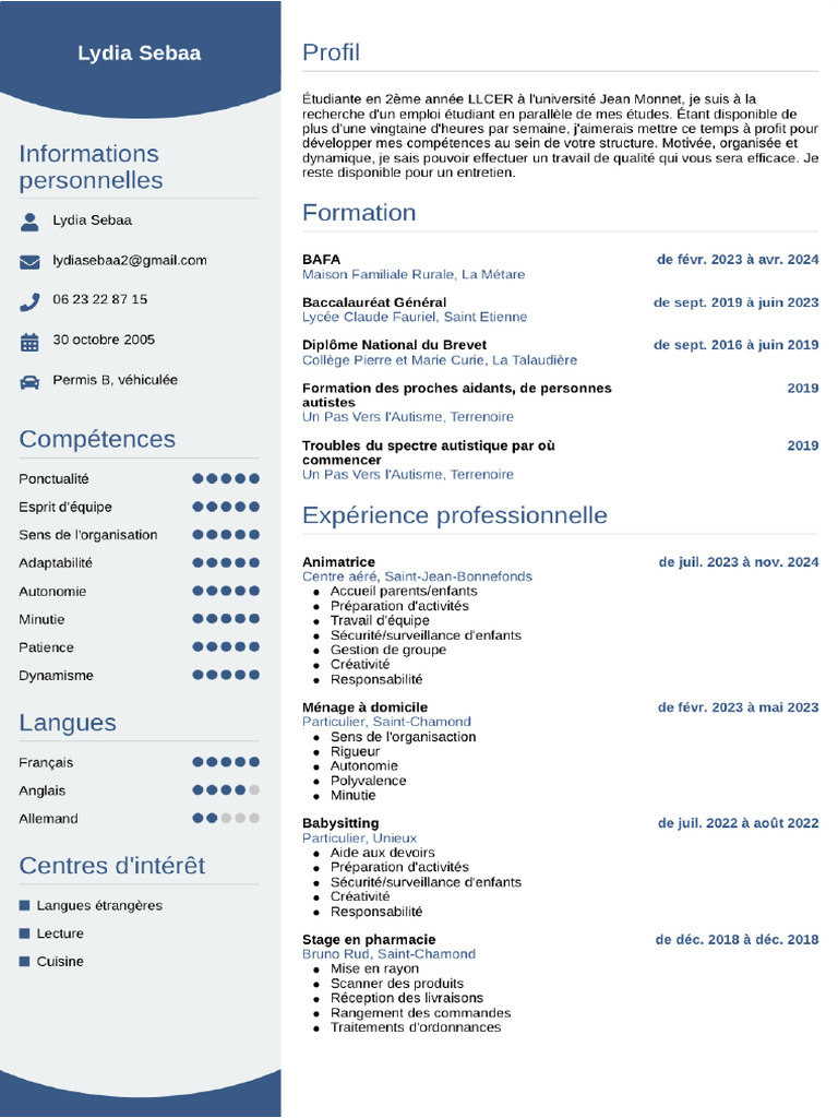 Sebaa Lydia CV | PDF