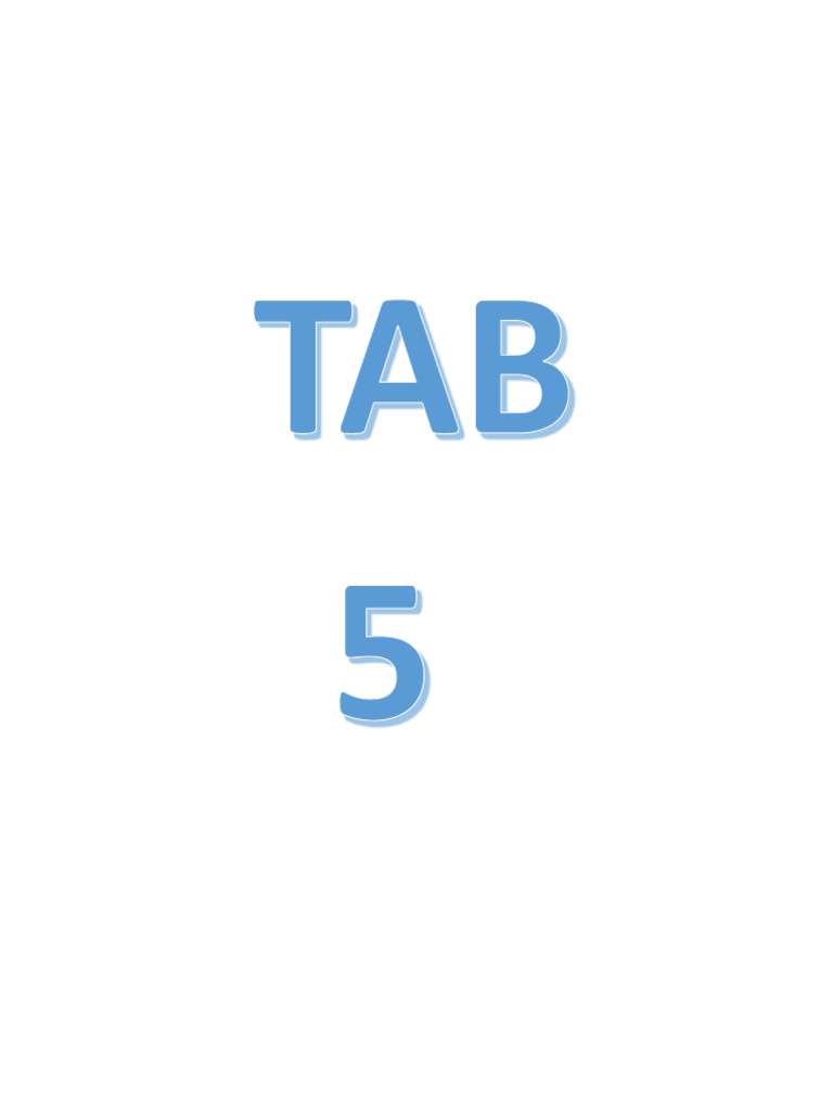 Tab Number - Template - Part5 | PDF