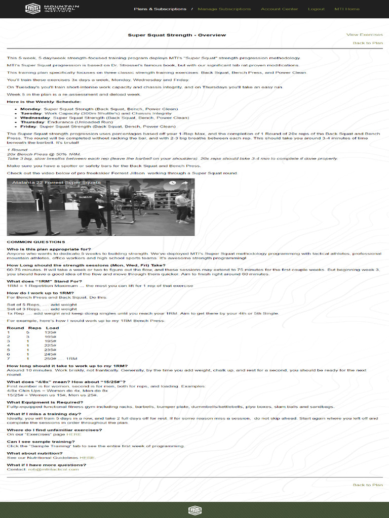 Super Squat Strength | PDF