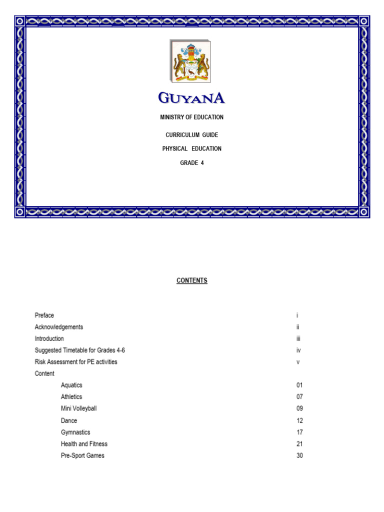 Grade 4 Curriculum Guide Physical Education | PDF | Physical Education