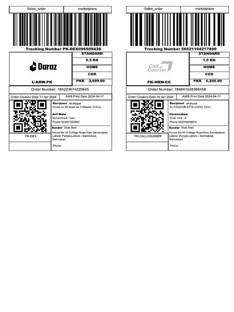 Daraz Parcel 16 Apr | PDF