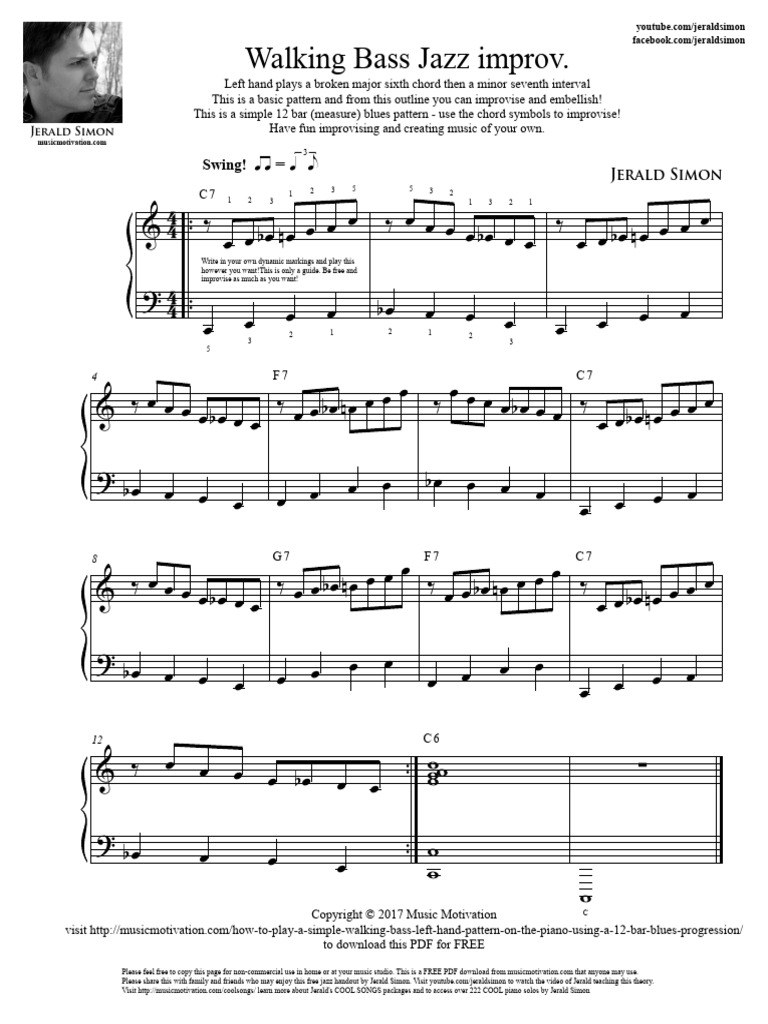Walking Bass Jazz Improv | PDF | Chord (Music) | Elements Of Music