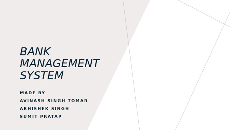 Bank Management System Overview | PDF