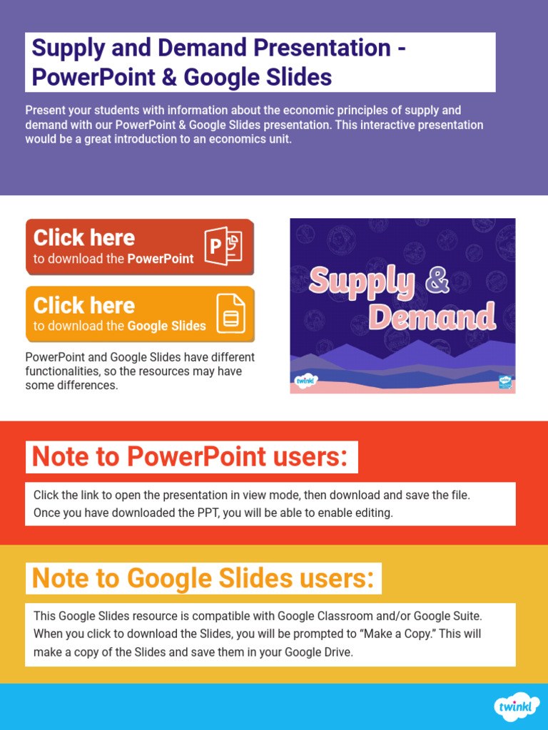 Supply and Demand Presentation Powerpoint | PDF