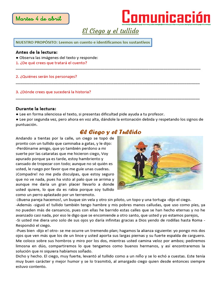 El Ciego y El Tullido | PDF | Sustantivo