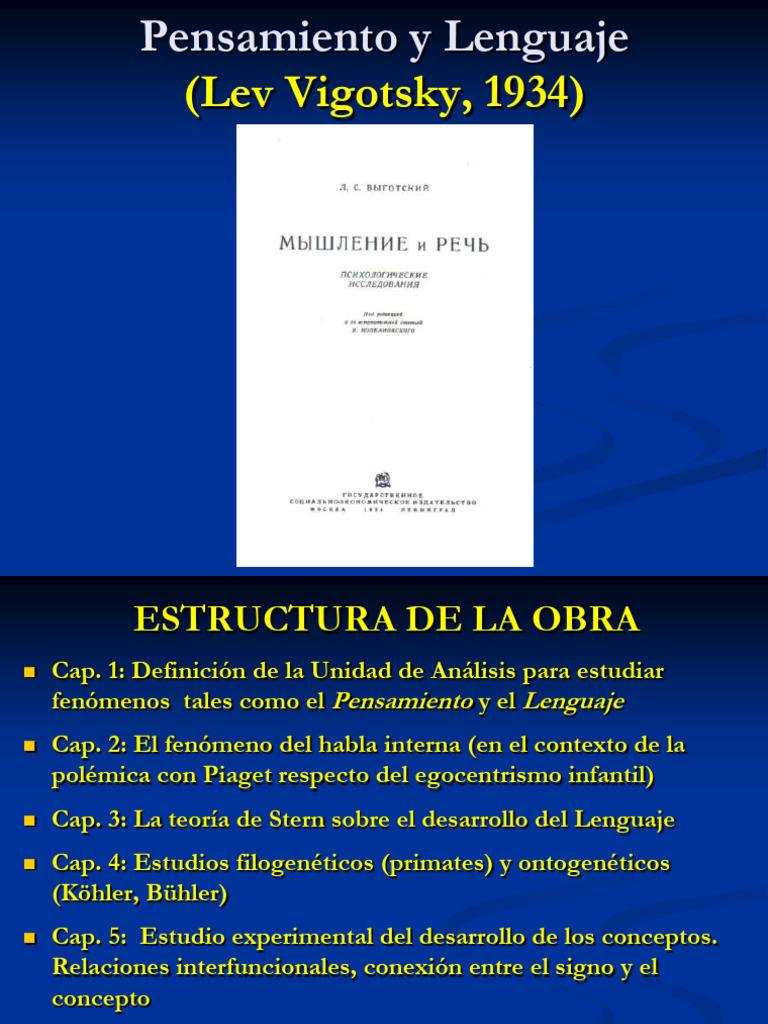 Vigotsky - Pensamiento y Lenguaje - Cap 7 | PDF | Palabra | Pensamiento
