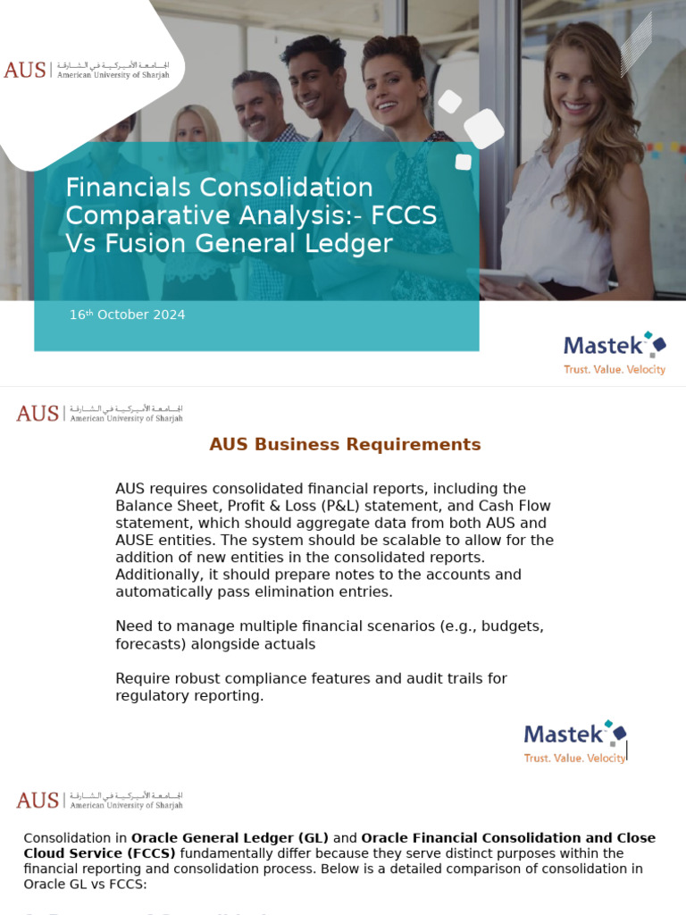 Financials Consolidation Comparative Analysis - FCCS Vs Fusion General ...