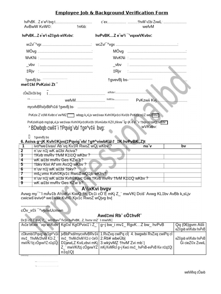Background Analysis Form | PDF