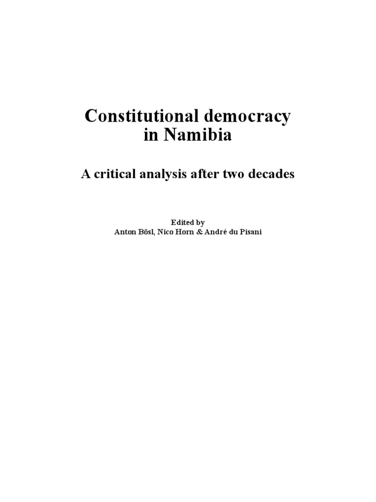 Constitutional Democracy in Namibia. | PDF