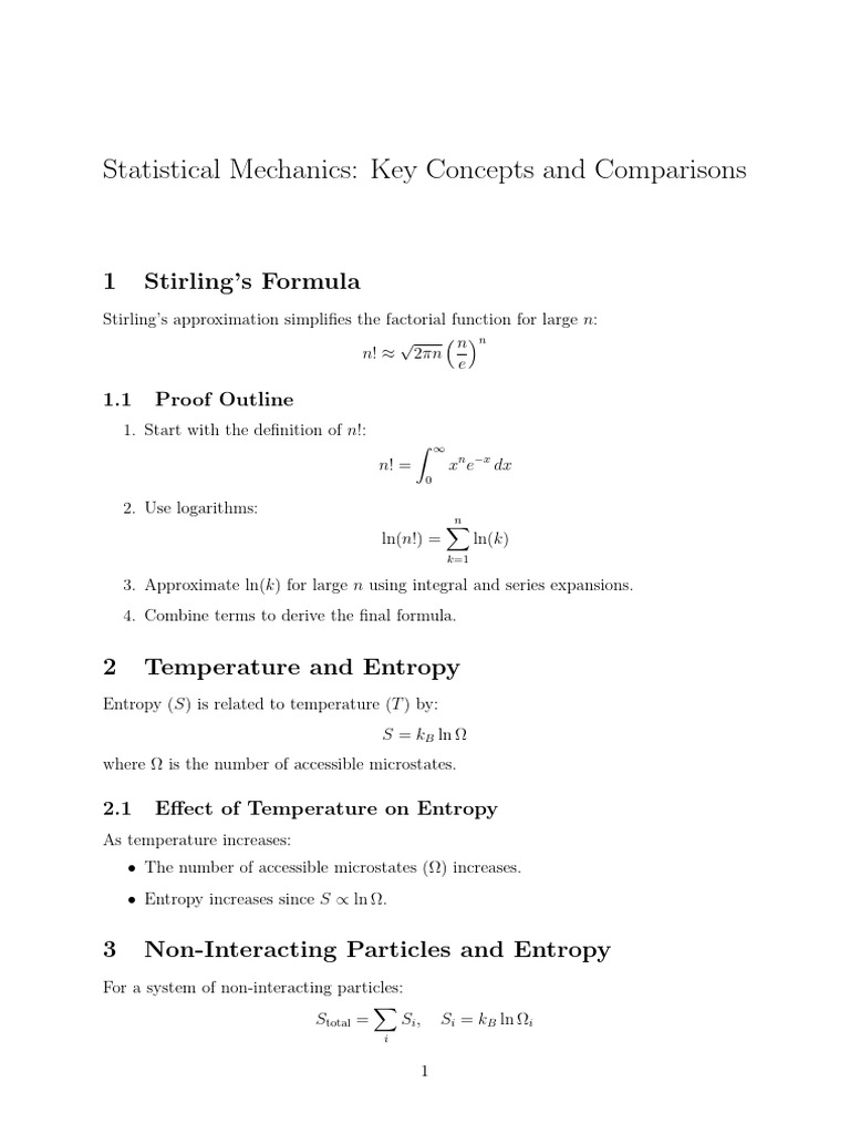 Statistical Physics Notes 2 | PDF | Entropy | Boson