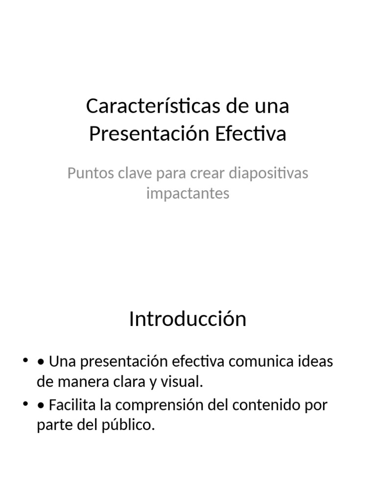 Caracteristicas Presentacion Efectiva | PDF