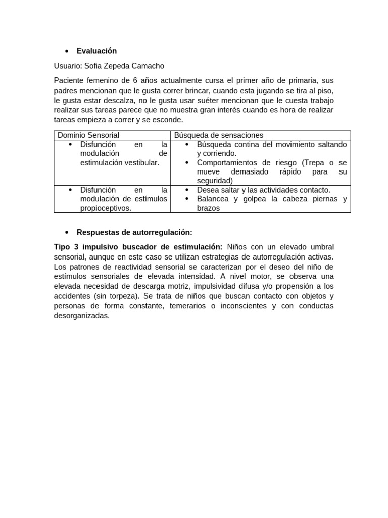 Evaluación Sofi | PDF