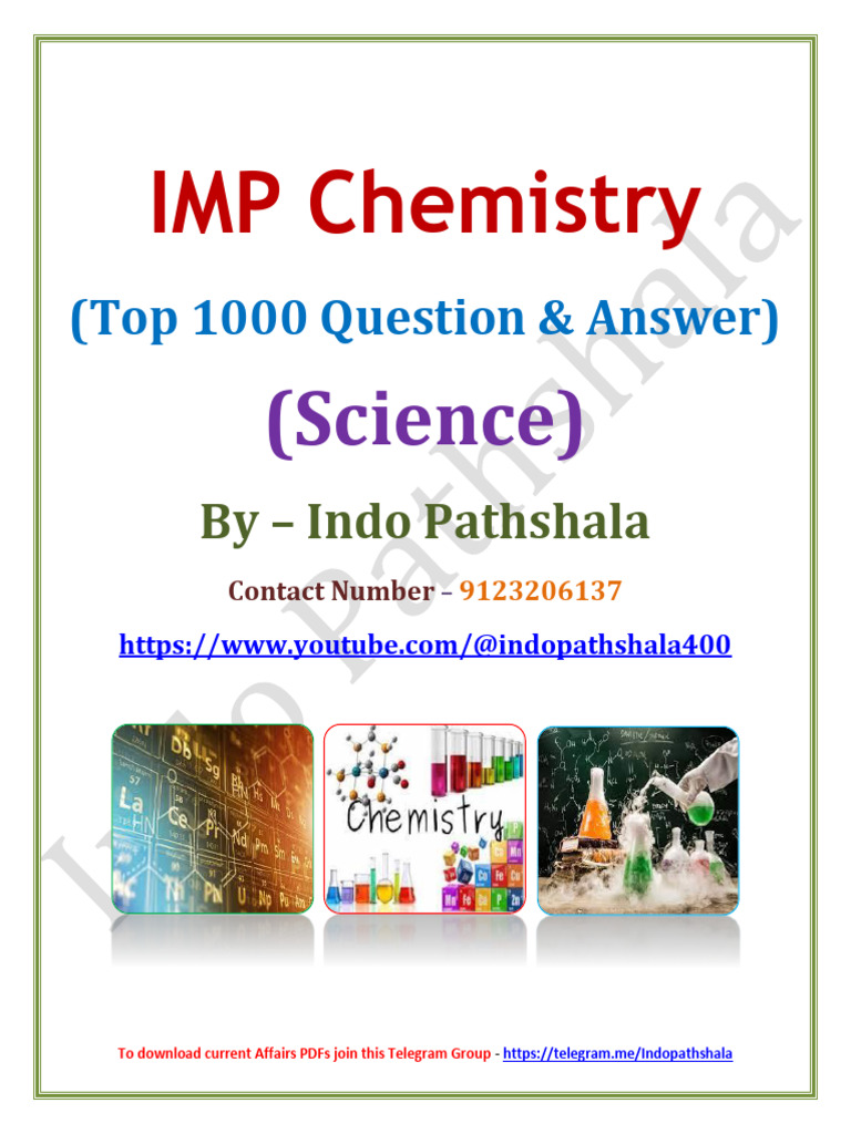 Top 1000 Chemistry Q&A PDF Guide | PDF | Atoms | Iron