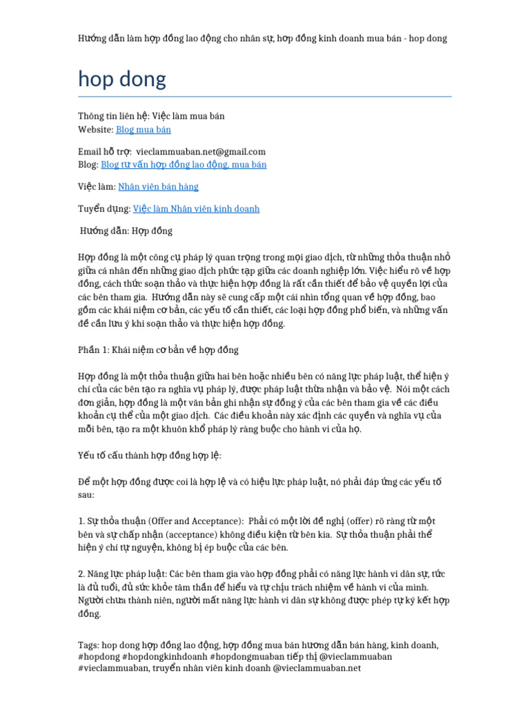Hop Dong | PDF