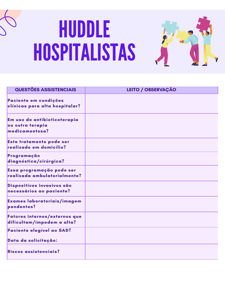Safety Huddle Hospitalistas | PDF