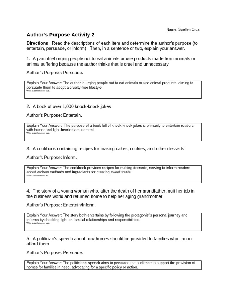 Determining the Author's Purpose | PDF | Romeo And Juliet