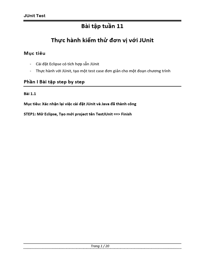Bai Tap Tuan 11 - JUnit | PDF