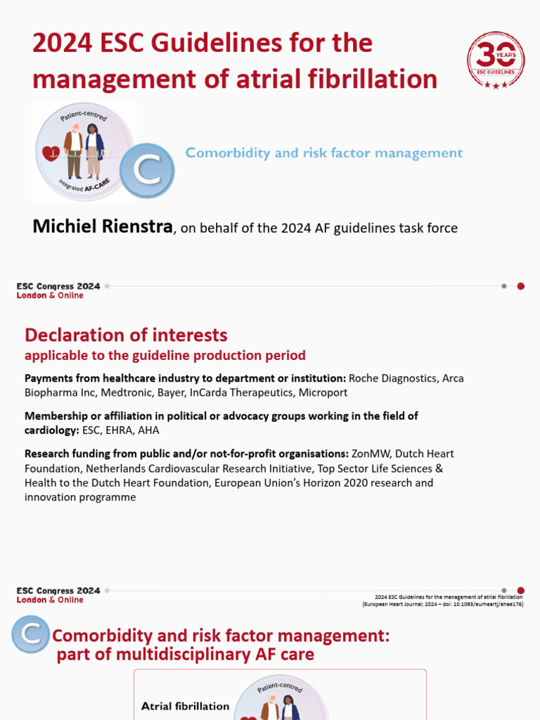 ESC 365 - AF-CARE "C" Comorbidity and Risk Factor Management | PDF ...