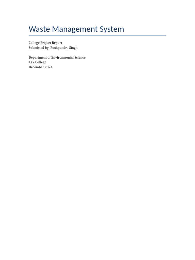 Waste_Management_Report_Expanded (1) | PDF | Municipal Solid Waste ...